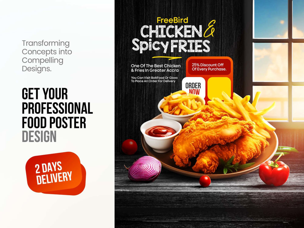 A custom food flyer/poster under 48 hrs | Upwork