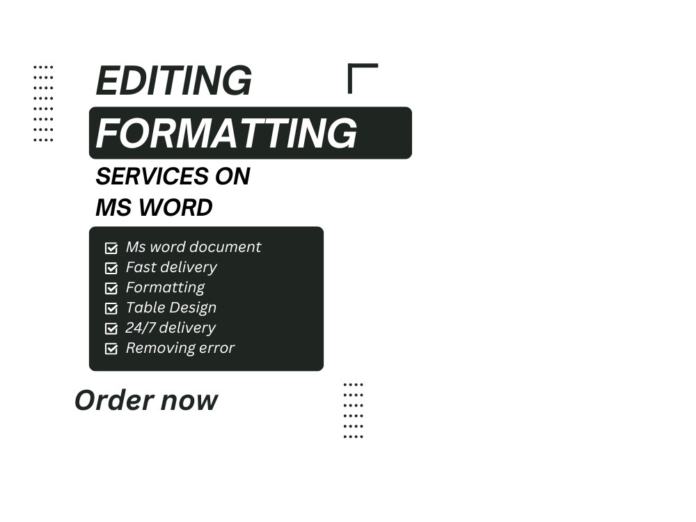 Work to format, edit, type, create, and design MS Word documents | Upwork