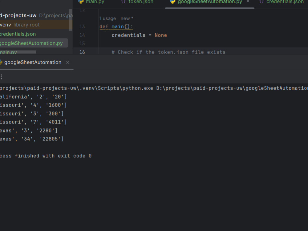 Automated Google/Excel Sheets with Python | Upwork