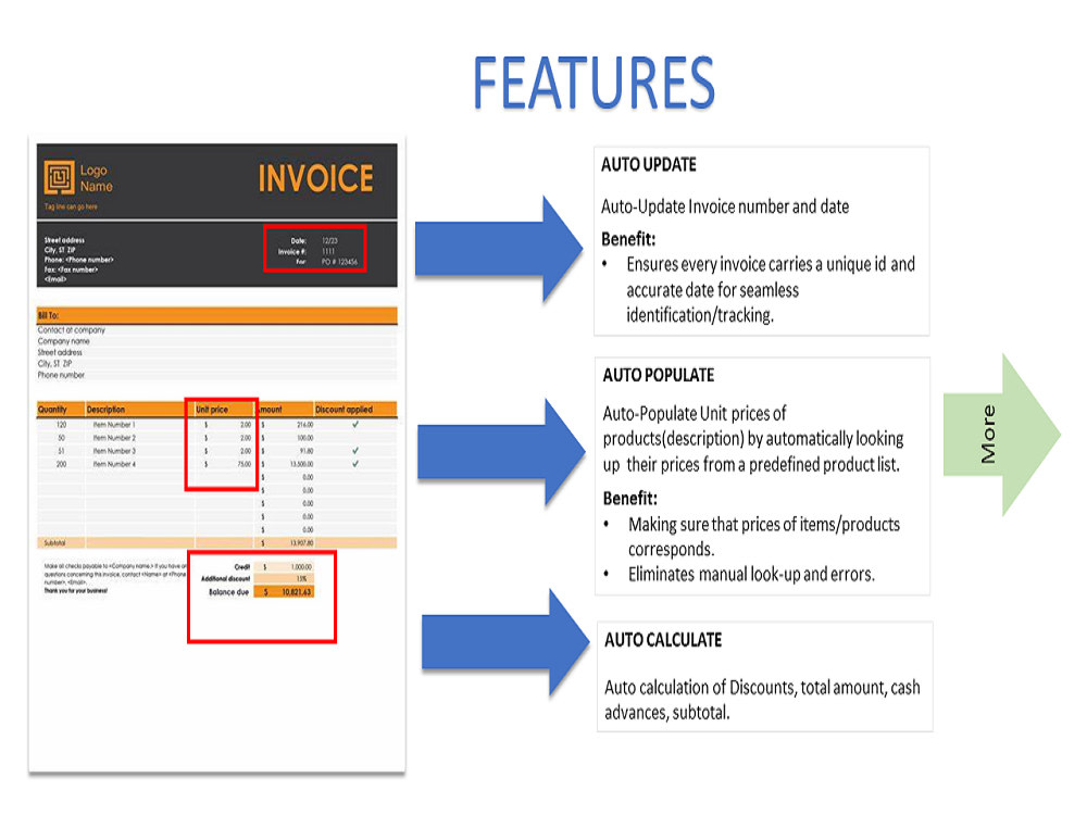 An automated excel invoice template | 3 days delivery, Macros & Support | Upwork