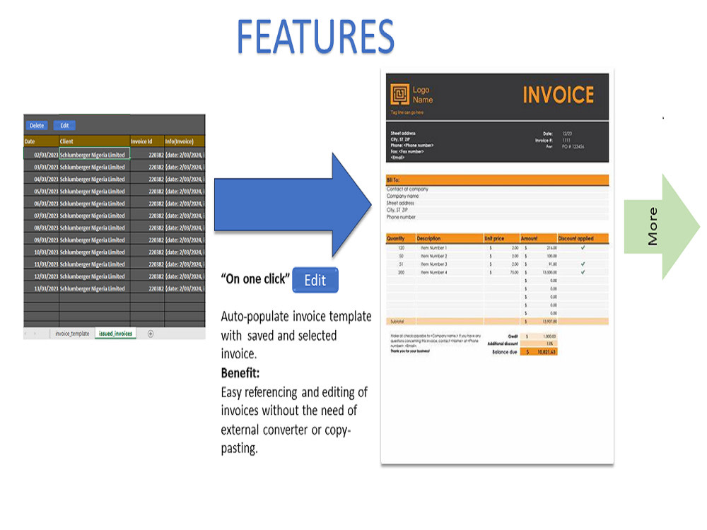 An automated excel invoice template | 3 days delivery, Macros & Support | Upwork