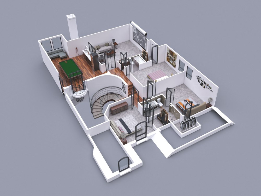 High quality 3d cut out floor plan renderings | Upwork