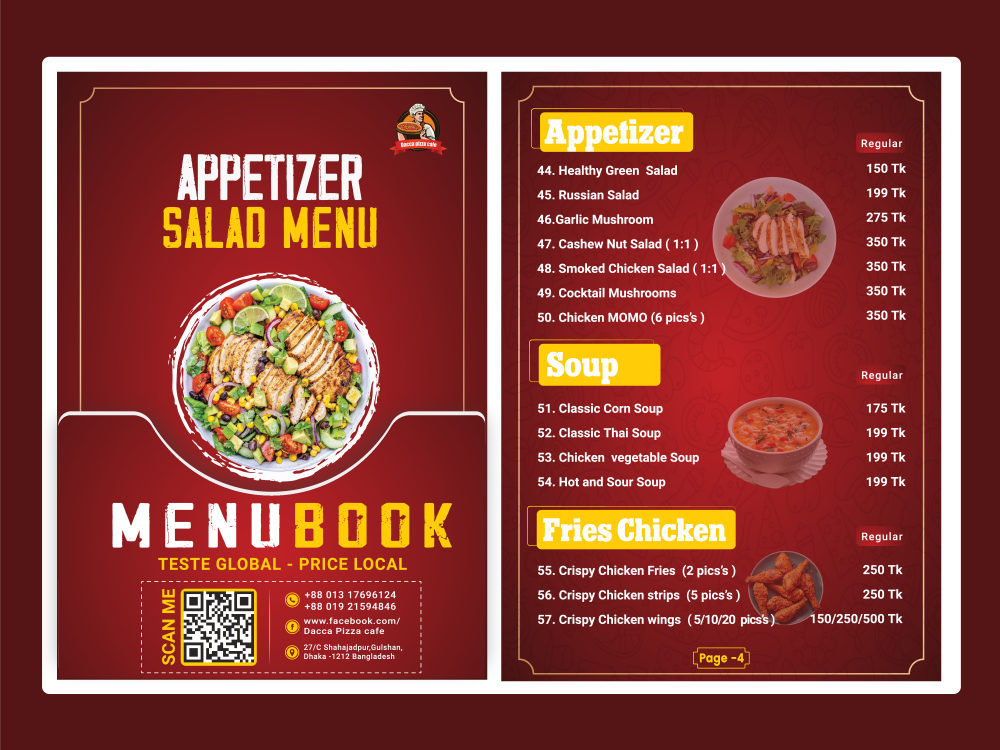 Eye-catching Menu Card Design for Restaurants | Upwork
