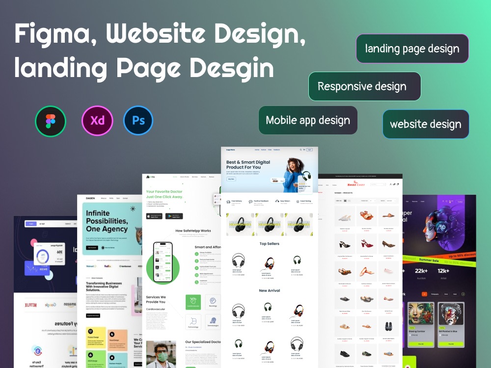 Figma website design, figma landing page, website ui ux | Upwork