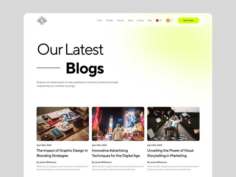 An Interactive Website Design For Your Blogs and Contents | UX & UI ...