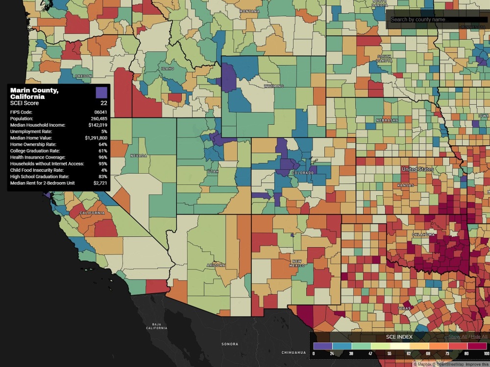 A vivid MapBoxGL interactive map with various logic and context infos ...