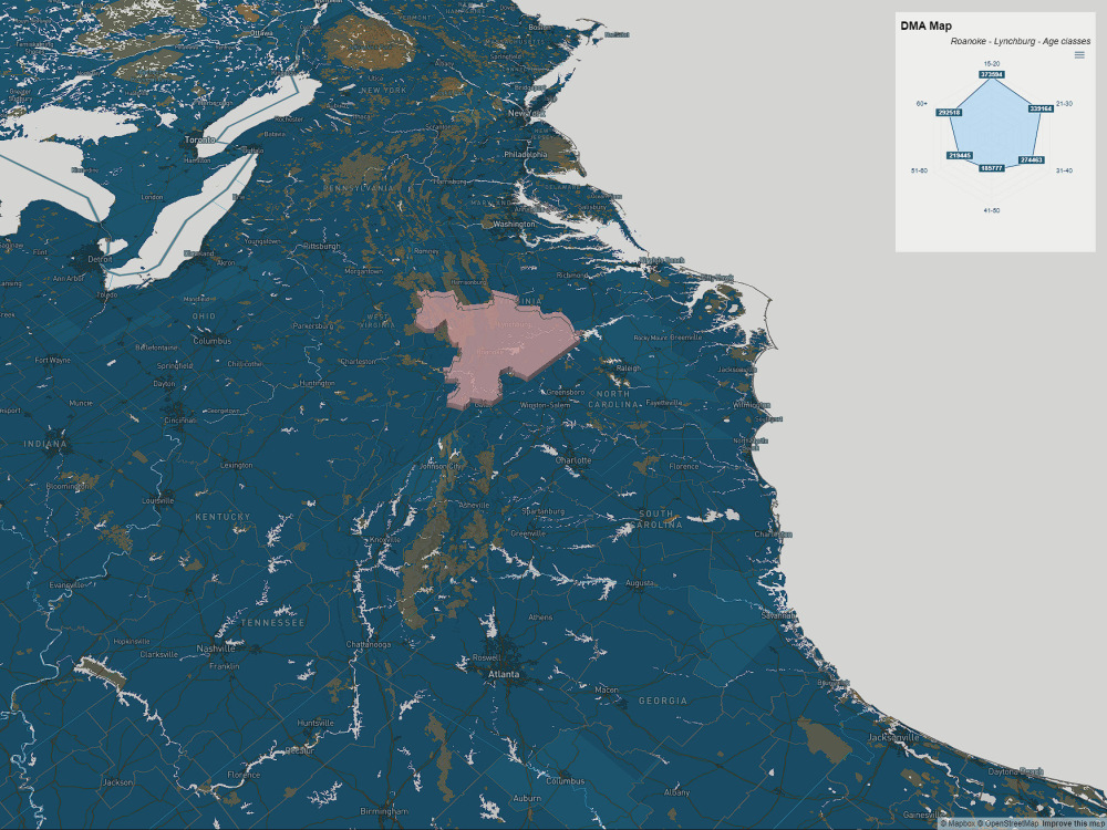 A vivid MapBoxGL interactive map with various logic and context infos ...