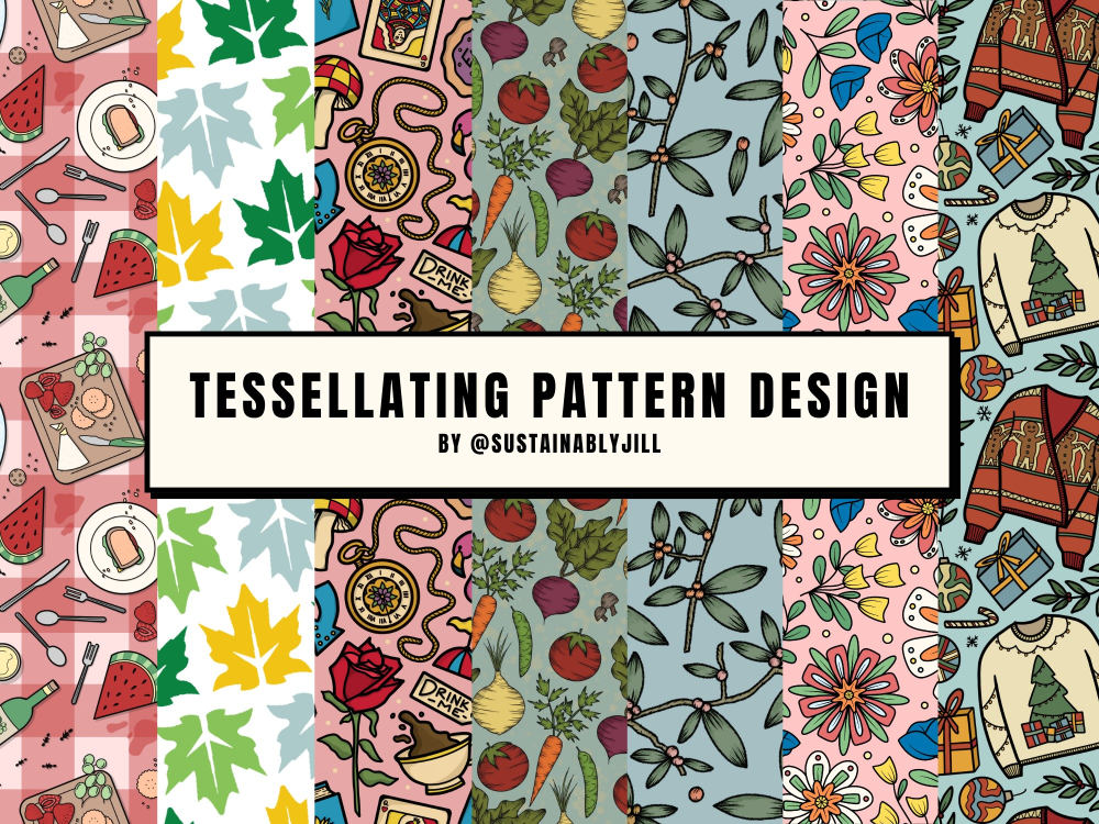 A unique custom illustrated tessellating pattern. | Upwork