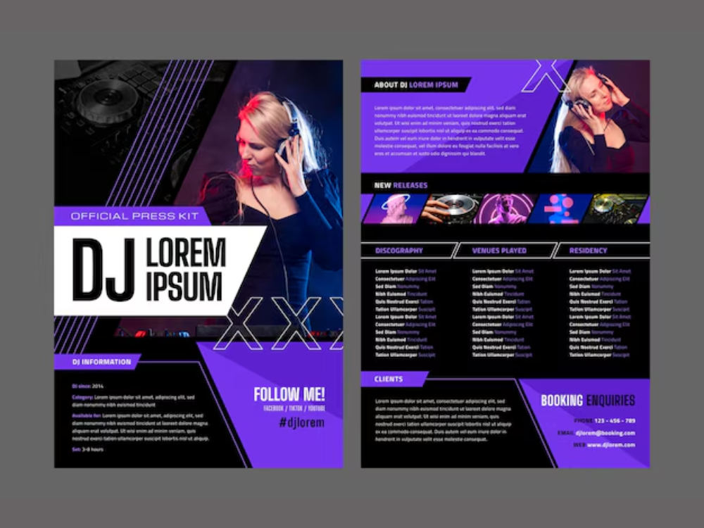 A modern media kit, press kit, artist bio, artist press kit, EPK | Upwork