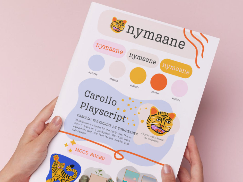 A Brand Identity Board including hand-chosen brand colors and ...