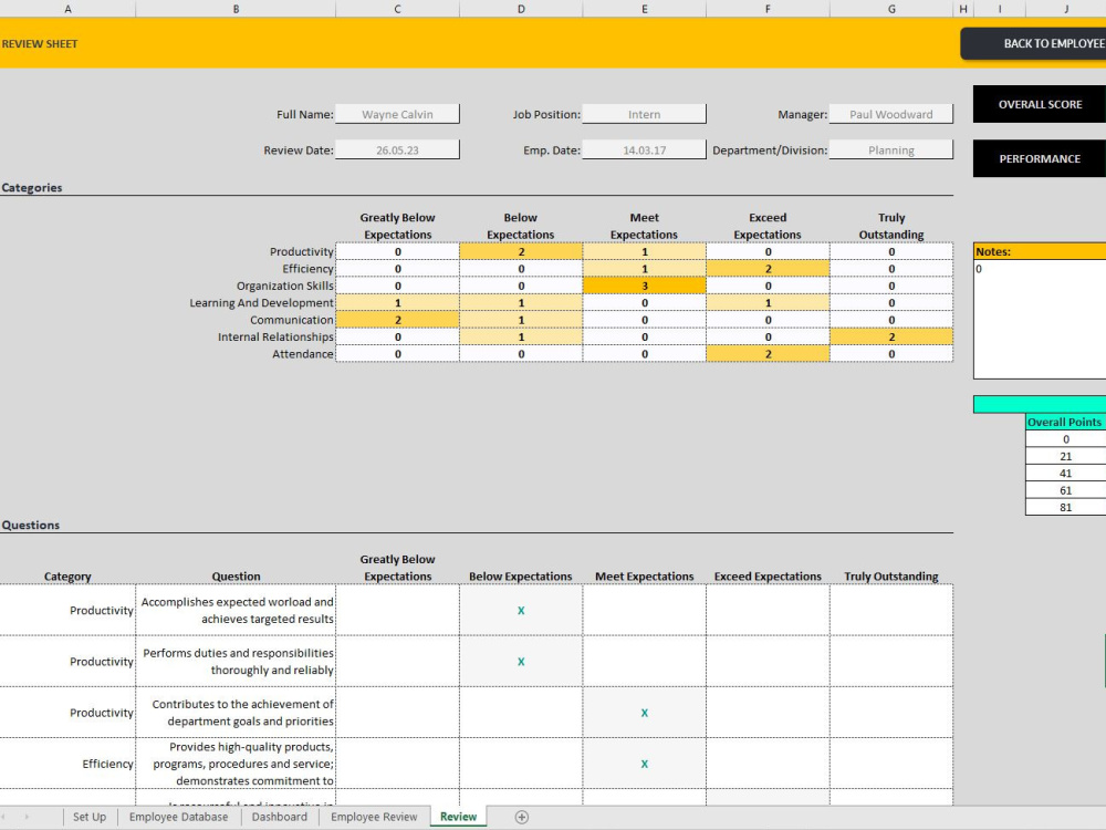 Dynamic Performance Review Excel Dashboard Template | Upwork Dynamic Performance Review Excel Dashboard Template | Upwork