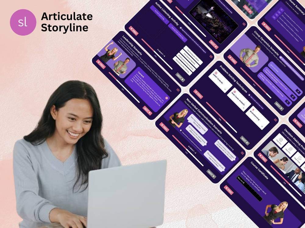An interactive eLearning course designed in Storyline 360 | Upwork
