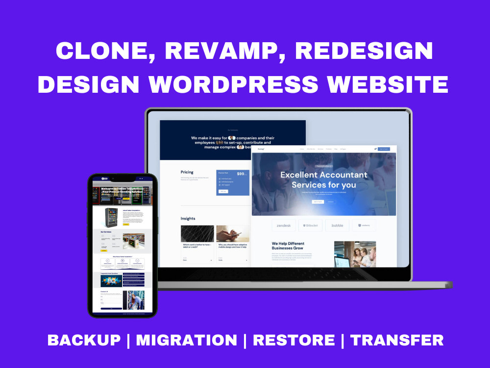 Elementor Clone, Copy, Revamp or Redesign, Duplicate a WordPress website | Upwork