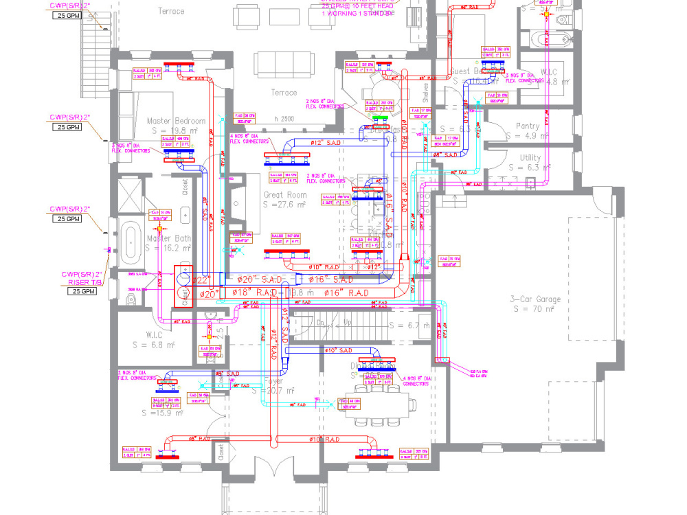 A complet mep of your residential project for permit with all details ...