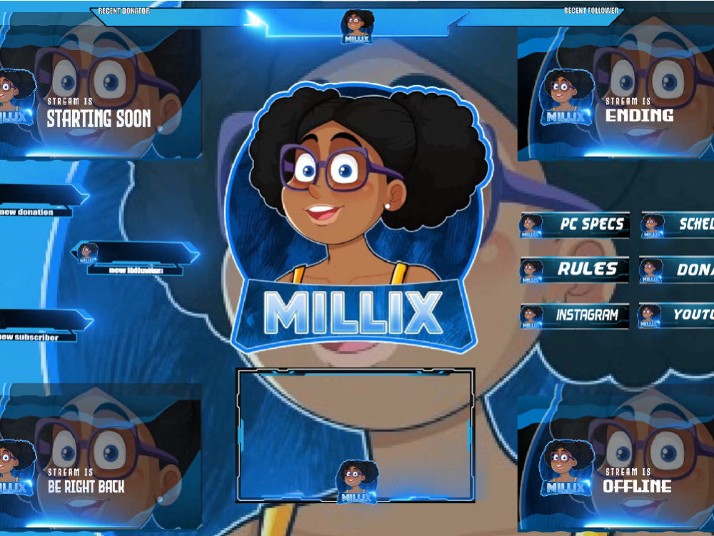Streaming overlays, Twitch streaming pack, Custom animation, Panels ...