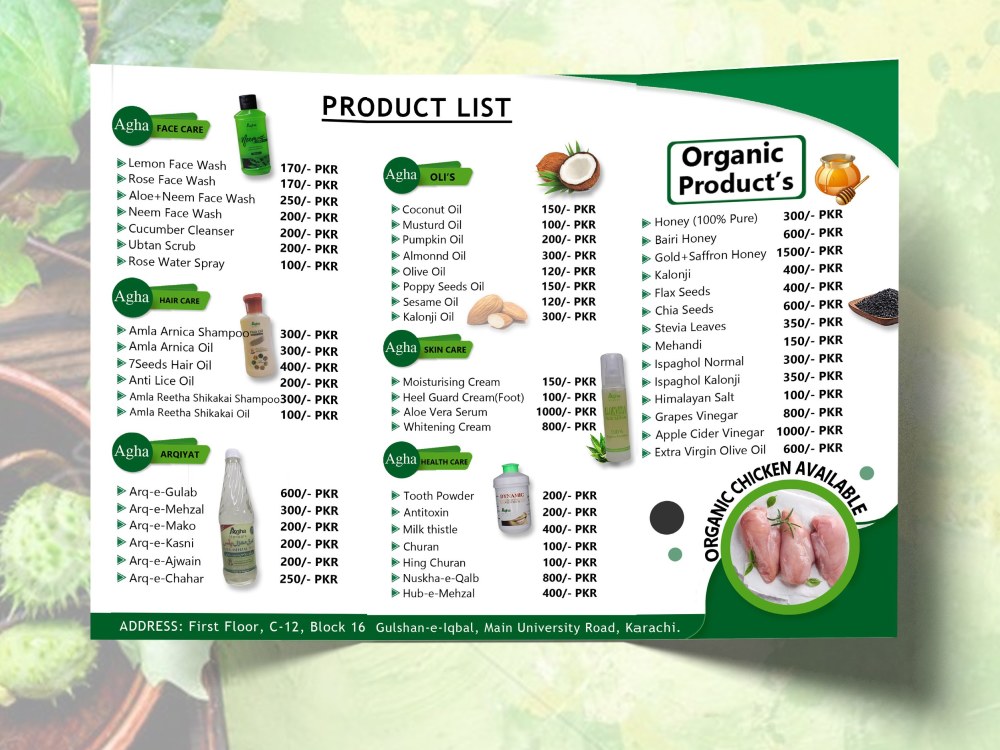 Modern product menu design | Upwork