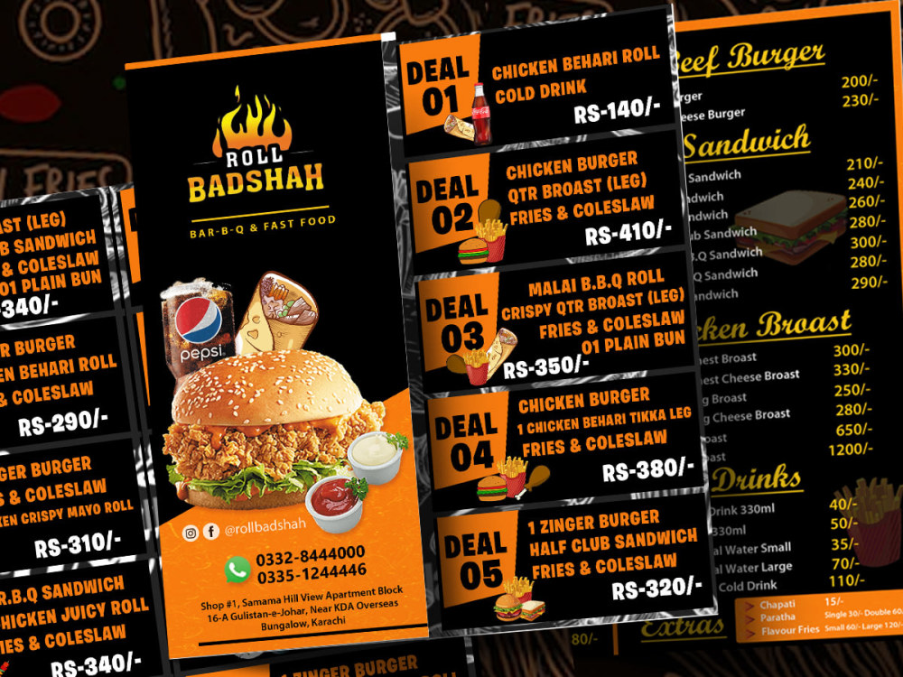 Modern product menu design | Upwork