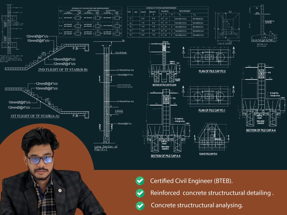 Rcc structure detail drawing/drafting By AutoCAD | Upwork