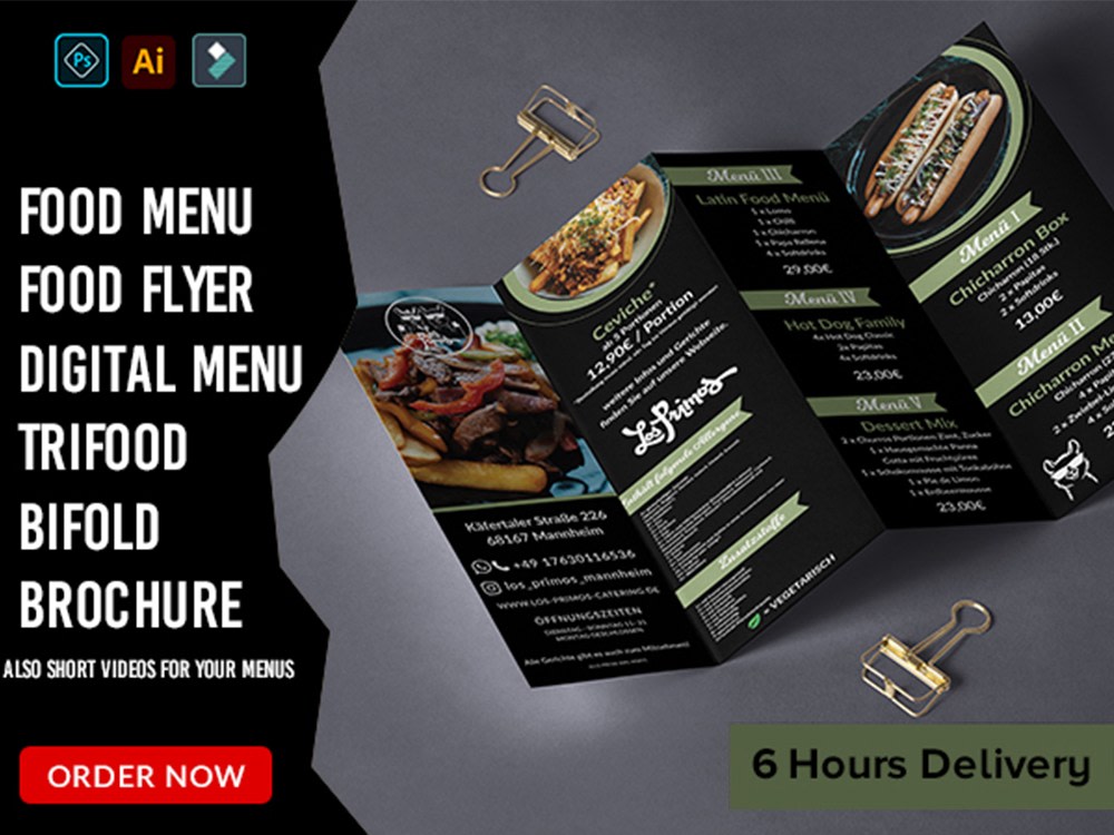 Attractive digital menu board design within 6 hours | Upwork