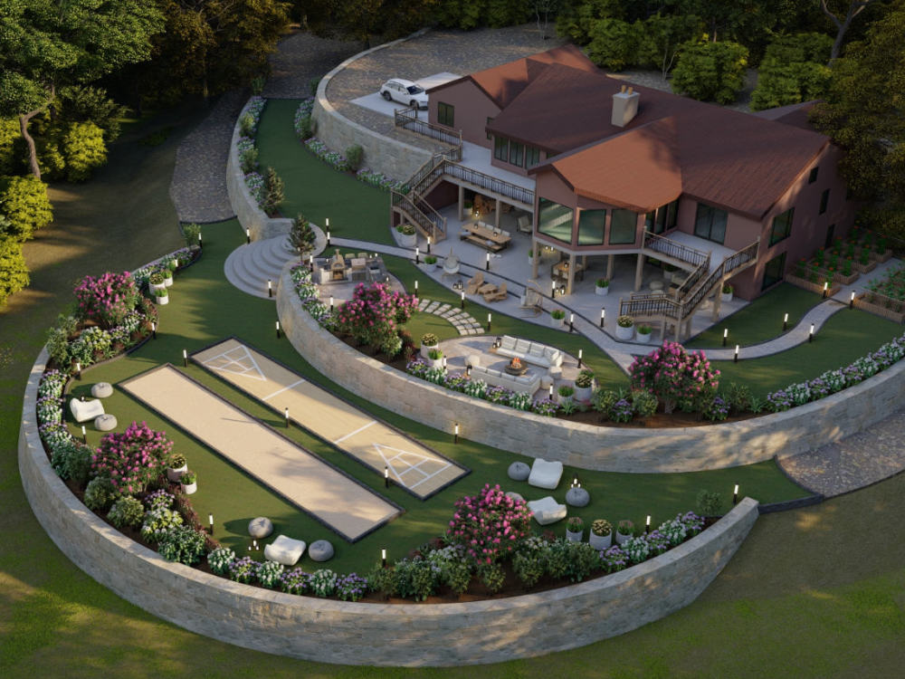 A creative 3d landscape design for your yard and garden professionally ...
