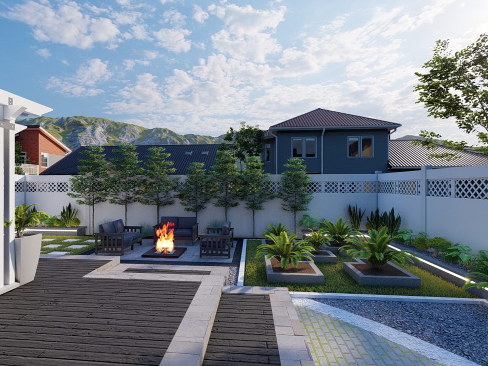 A front yard and backyard landscape design | Upwork