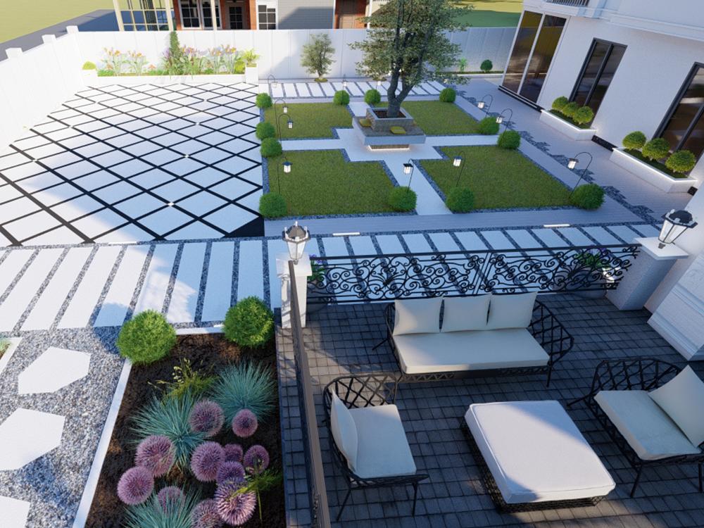 A front yard and backyard landscape design | Upwork