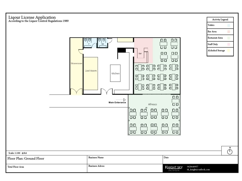 A Liquor License Floor-plan for your Restaurant/Cafe | Upwork
