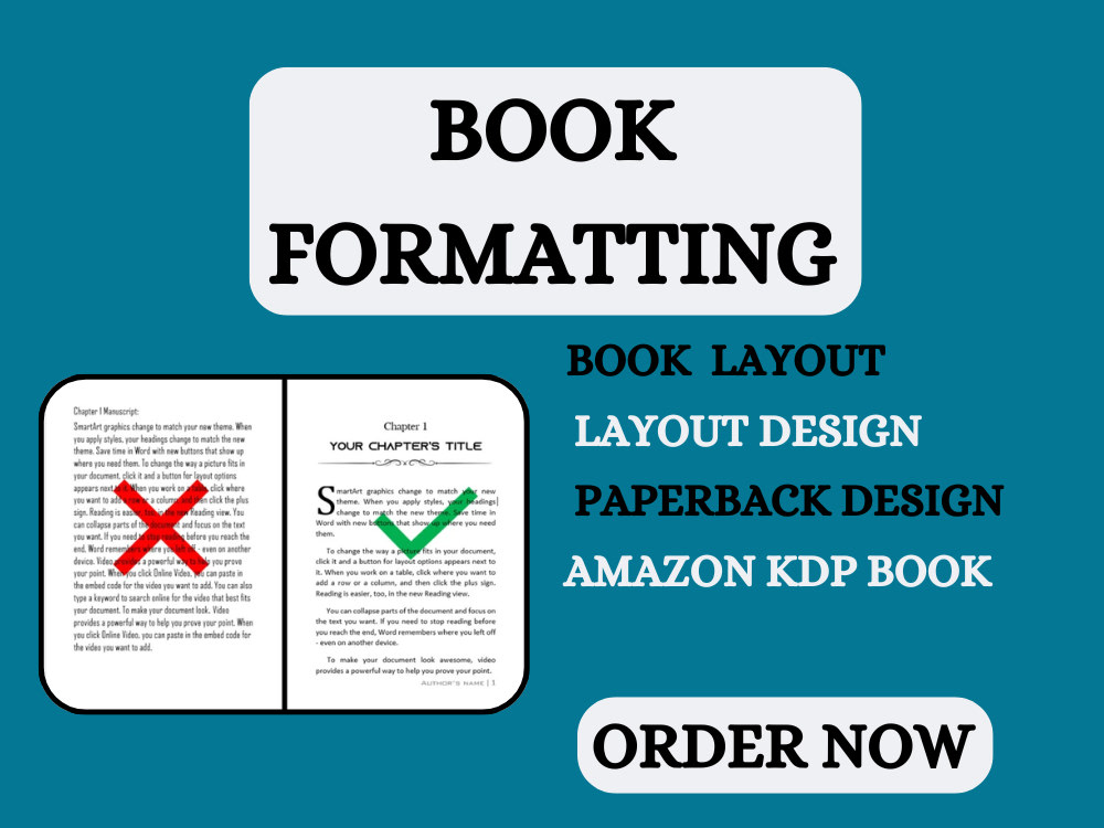Book formatting and book layout design for amazon Kindle eBook or ...