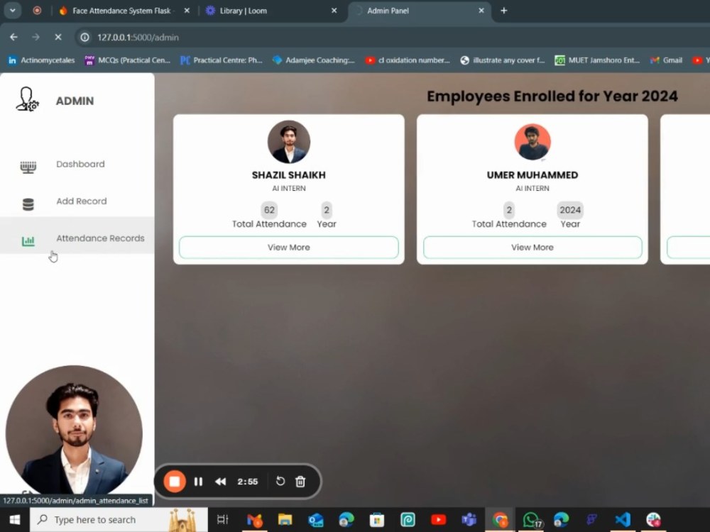Face Recognition Attendance System with Flask admin and Firebase Database | Upwork