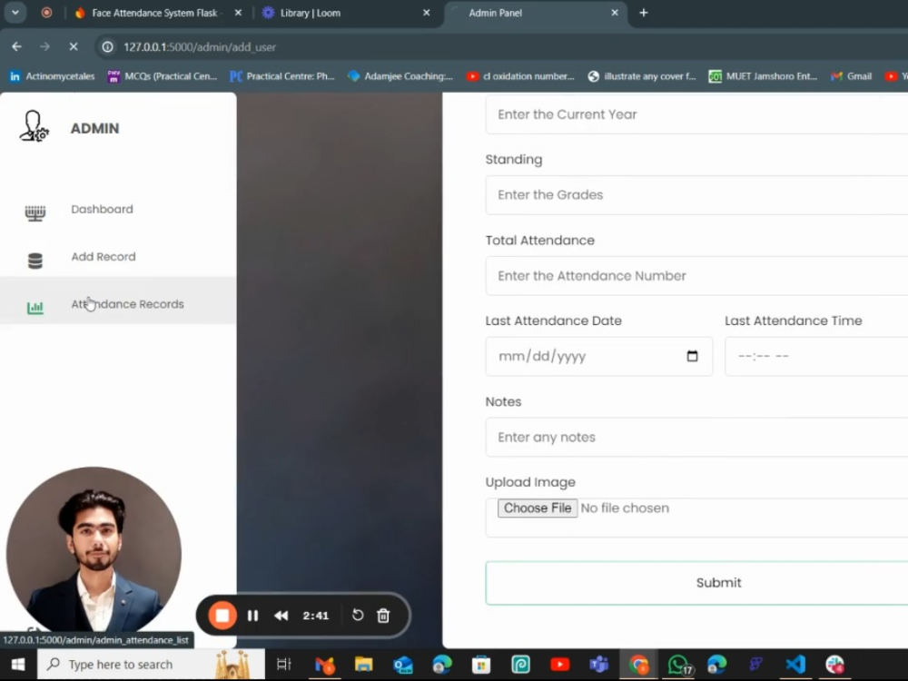 Face Recognition Attendance System with Flask admin and Firebase Database | Upwork