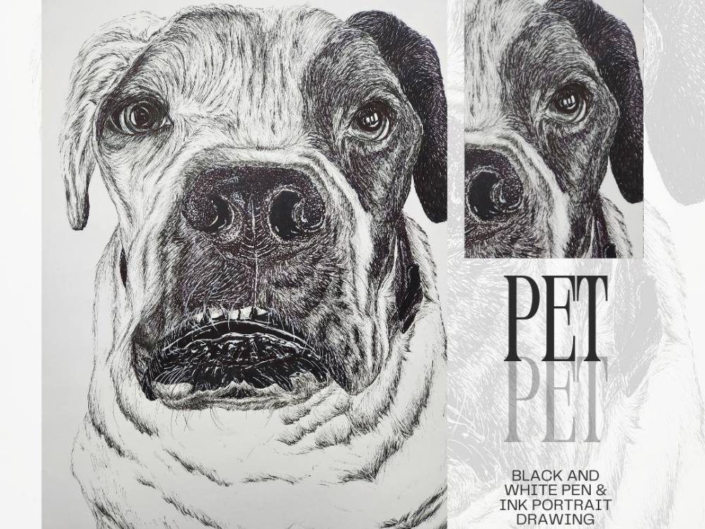 A Incredible Detailed Pen and Ink Animal Portrait | Upwork