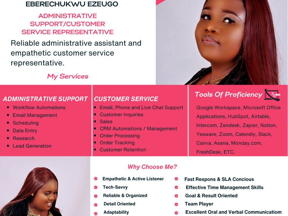 Reliable Administrative Assistant and Customer service Representative ...