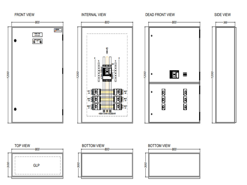 LV switchgear panel design with all the views, SLD and control scheme ...