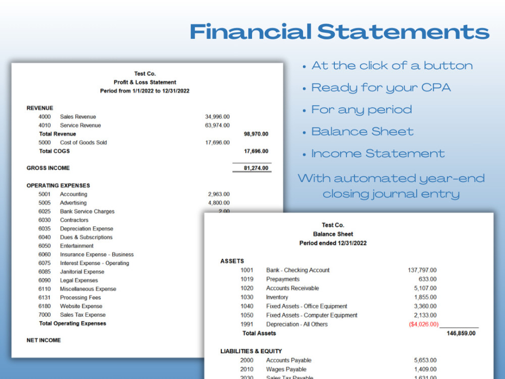A double-entry Excel bookkeeping workpaper that can produce financials ...