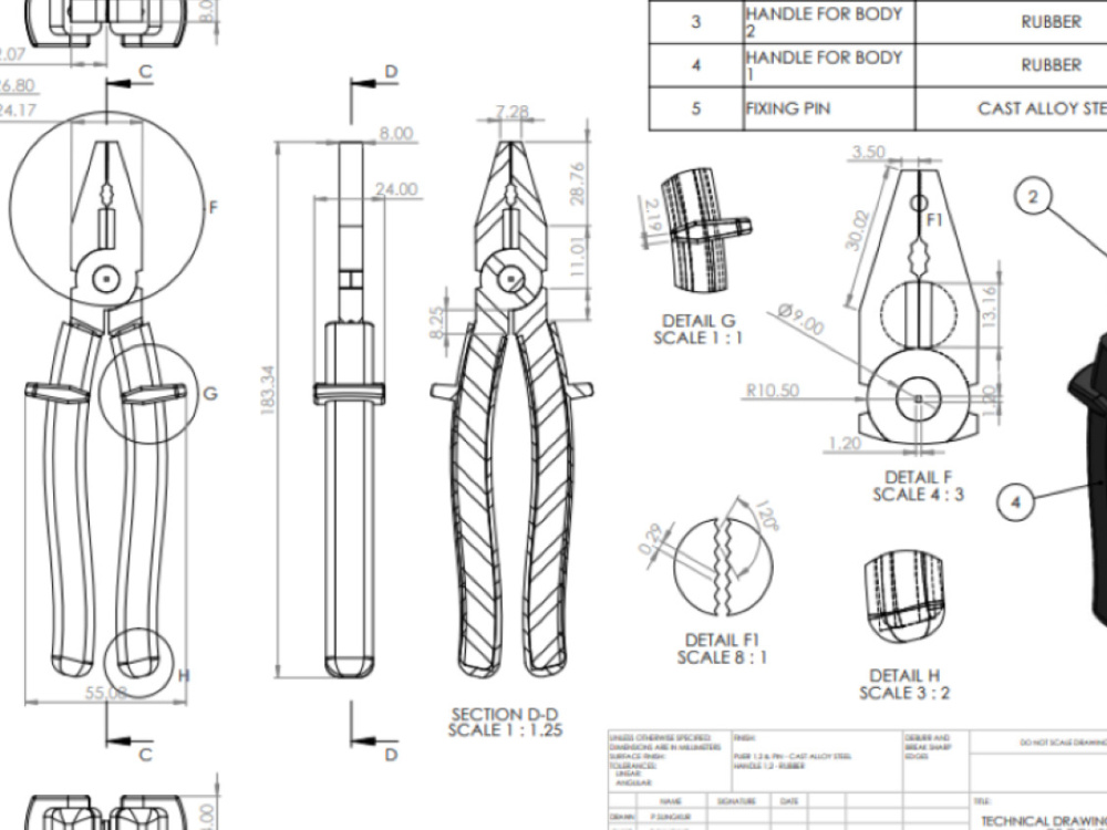 Detailed 2D technical drawing | Upwork