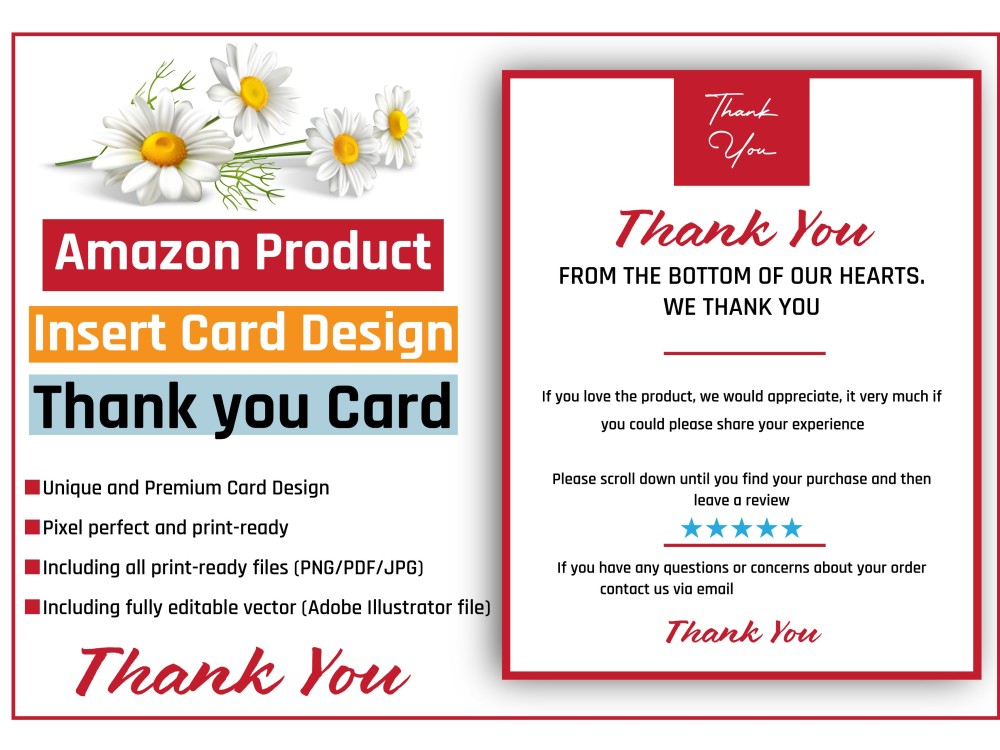 Amazon Thank you card, Packaging insert, Product insert card design ...