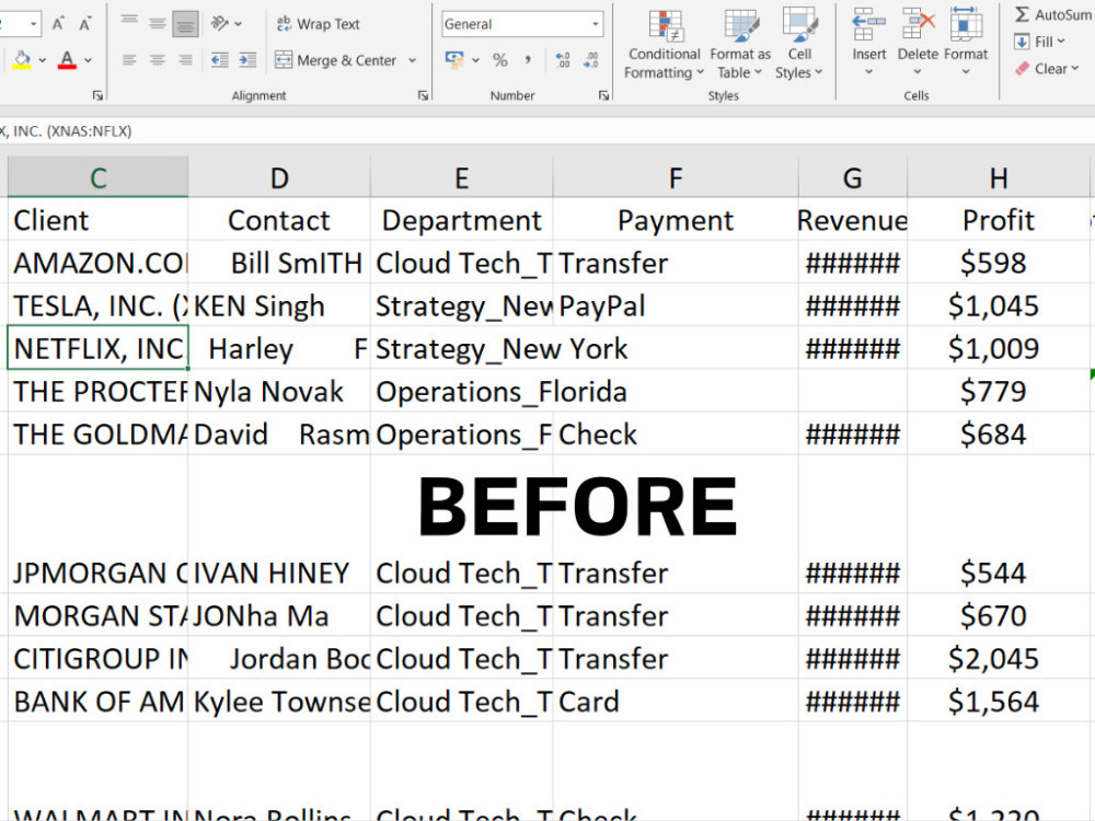 Professional Excel data entry, formatting and cleaning. | Upwork