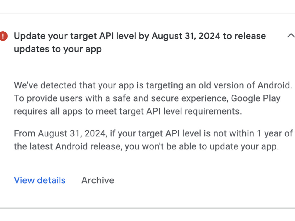 An update of your native Android app to the latest SDK 35 | Upwork