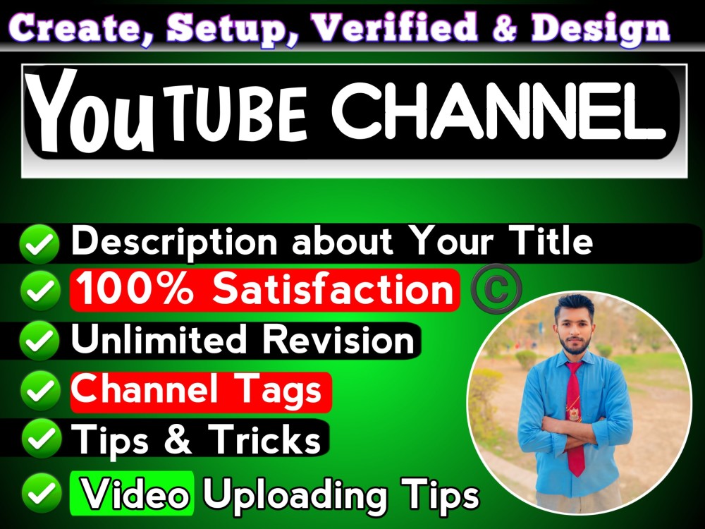 Complete YouTube channel setup with logo, intro and outro | Upwork
