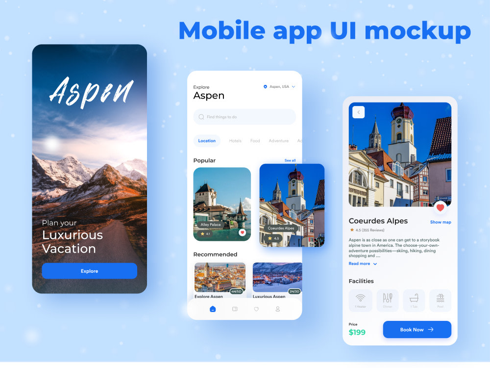 Modern mobile app UI mockup | Upwork