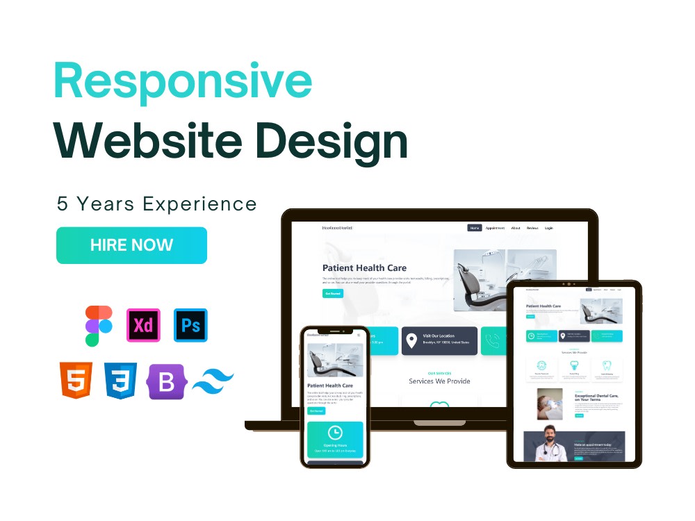 Responsive website UI/UX design or Landing page design HTML-CSS | Tailwind | Upwork