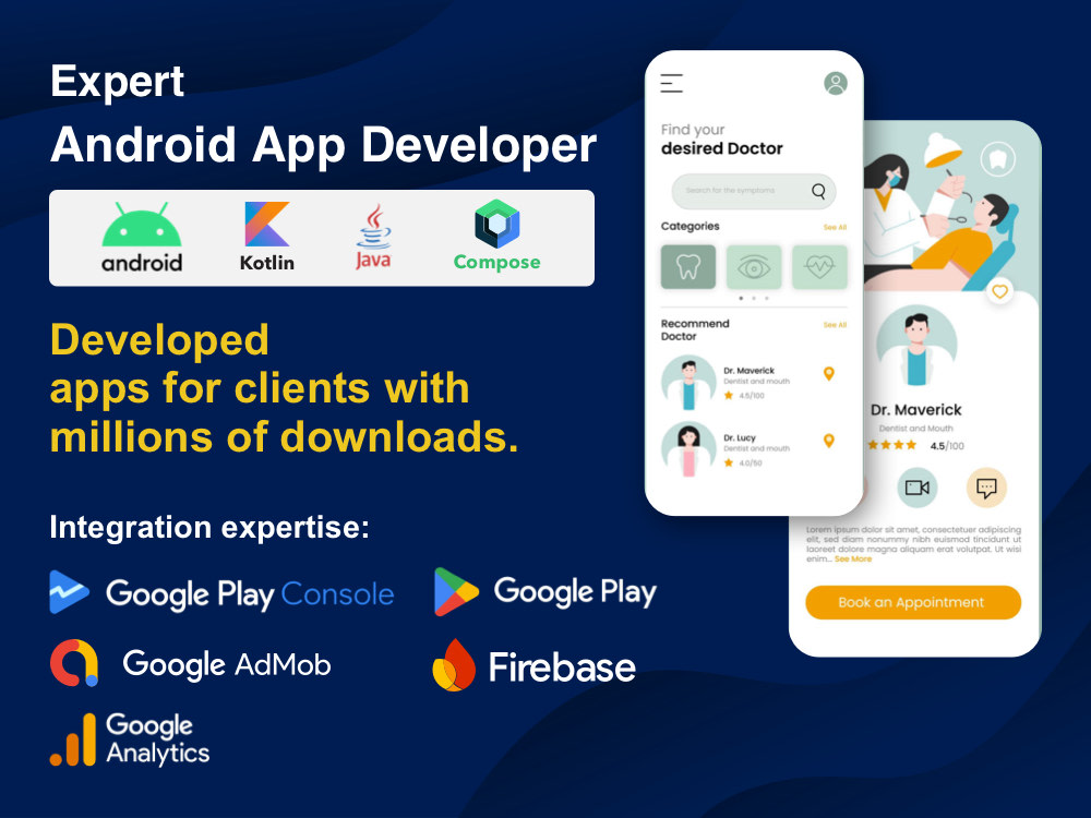 Expert Android App Developer | Apps Developed Achieving 5 Million+ ...