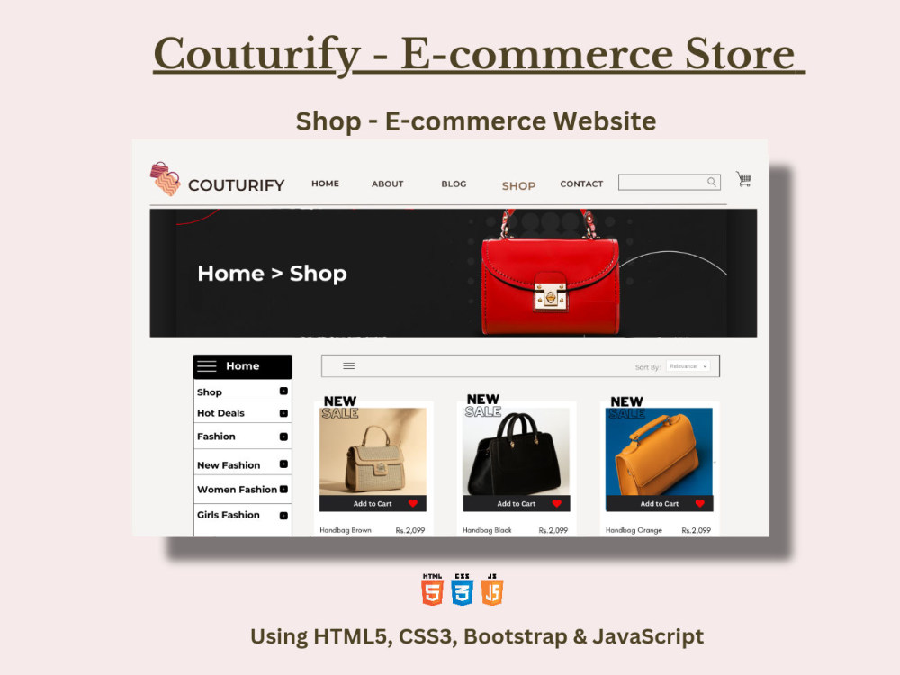A Responsive eCommerce Website with HTML, CSS, Bootstrap, and JavaScript | Upwork