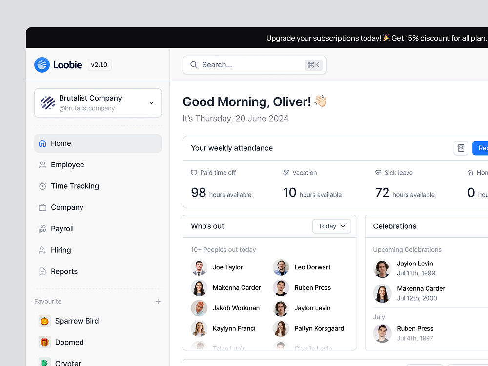 A HR Management Website UI/UX Design on Figma | Upwork