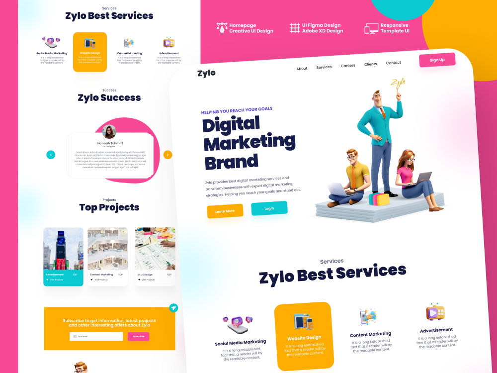 Homepage ui design, landing page ui design in figma or adobe xd | Upwork