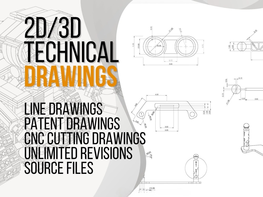 Precise 2D Product Drawings, 2D Technical Drawings, Engineering ...