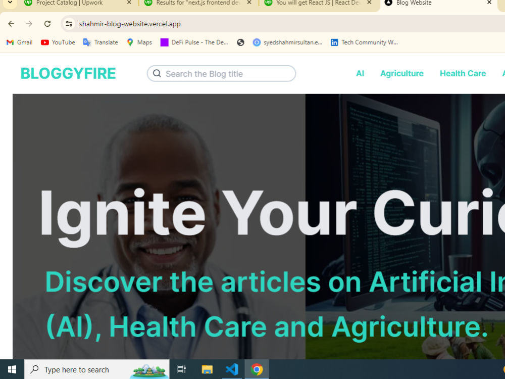 A Next.js ,Tailwind Css and React fully Functional Frontend Website | Upwork