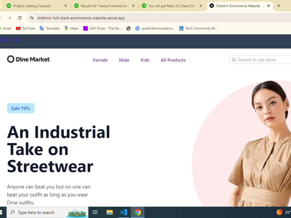 A Next.js ,Tailwind Css and React fully Functional Frontend Website | Upwork