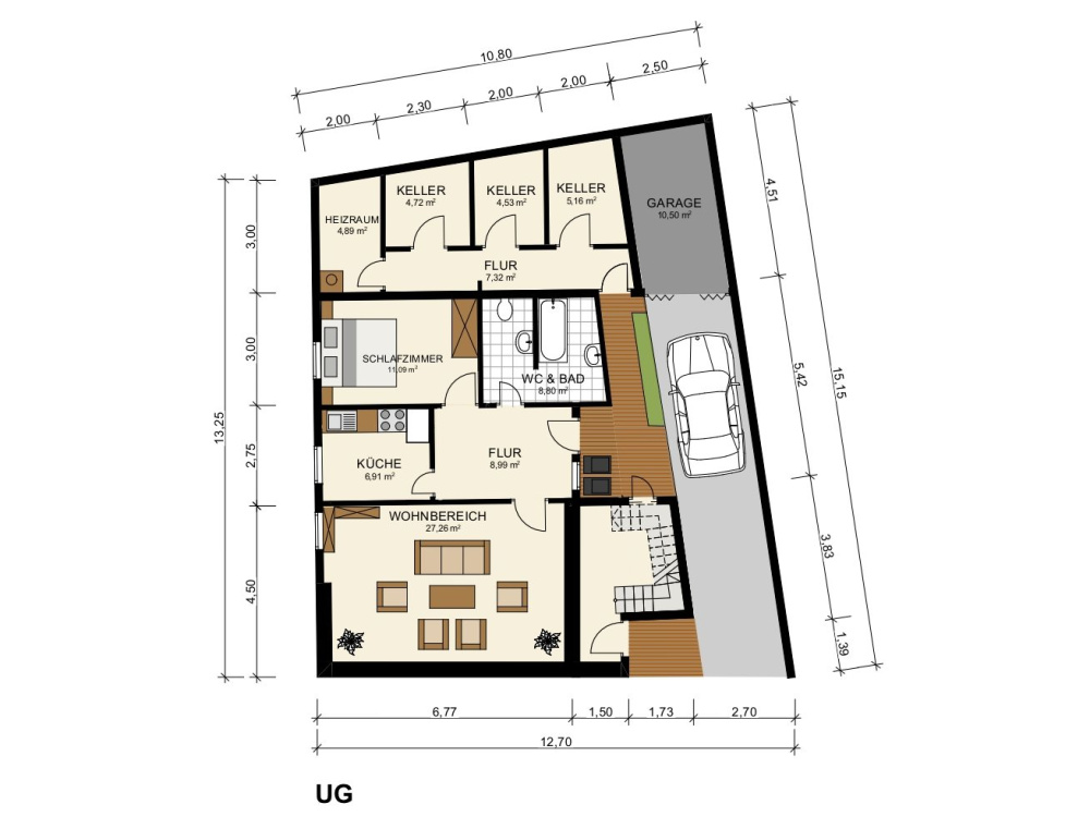 2D 3D Architectural Floorplan Colored/ Black & White | using ArchiCAD ...