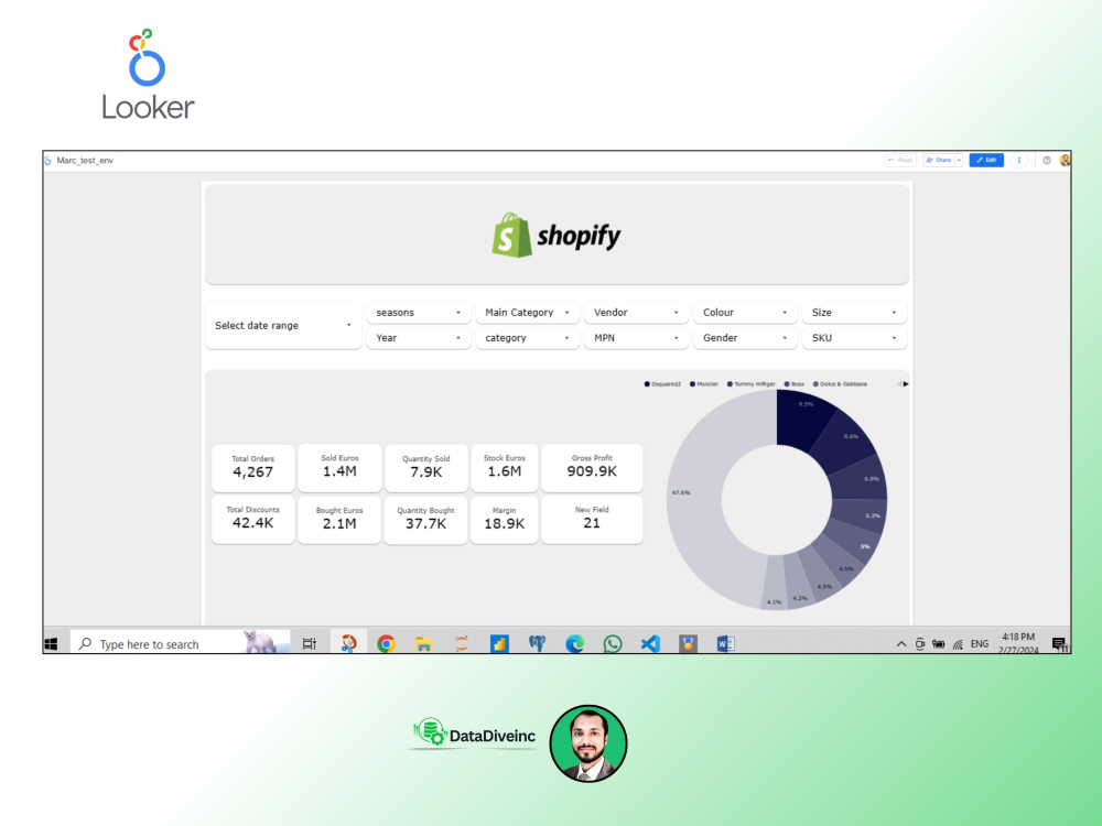 Data warehousing in gcp bigquery and dashboards in looker | Upwork